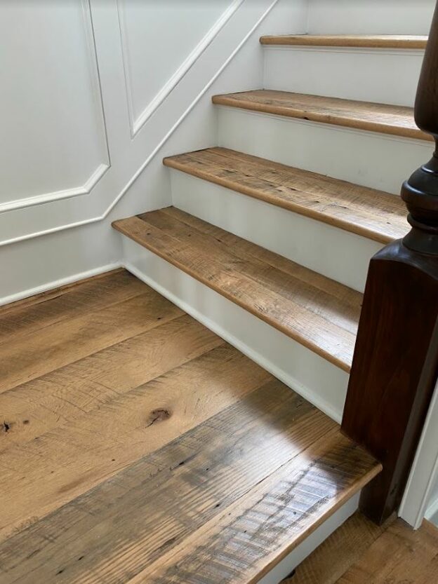 Original Face Skip Planed White Oak Stair Treads - Southend Reclaimed
