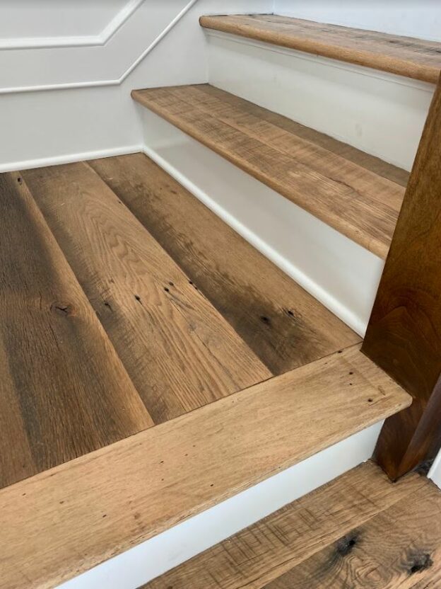 Original Face Skip Planed White Oak Stair Treads - Southend Reclaimed