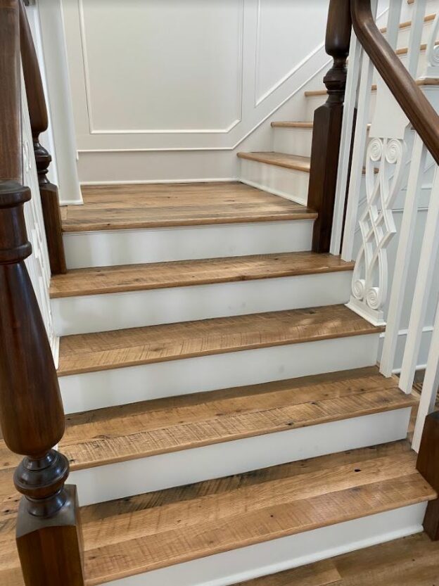 Original Face Skip Planed White Oak Stair Treads - Southend Reclaimed