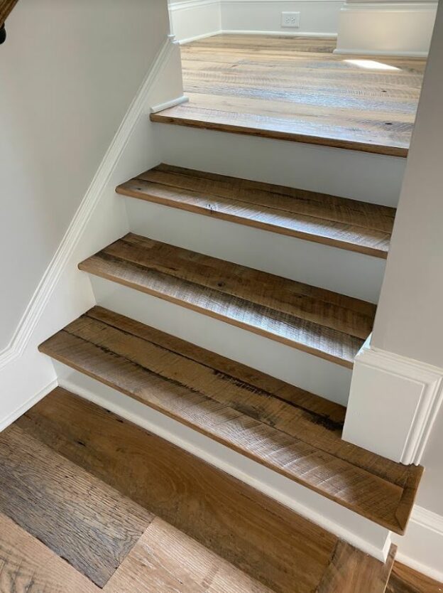 Original Face Skip Planed White Oak Stair Treads - Southend Reclaimed