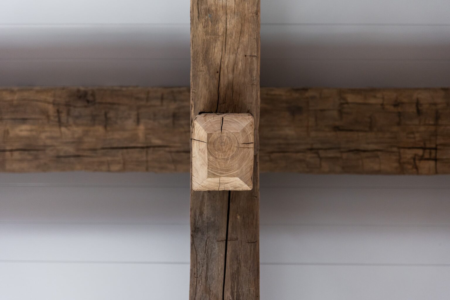 Antique Reclaimed Hand Hewn Box Beams and Solid Vertical Beam ...